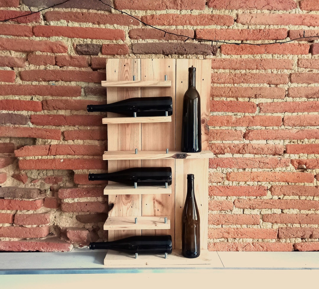 Pallet Wood Wall-mounted Bottle Rack - Etsy