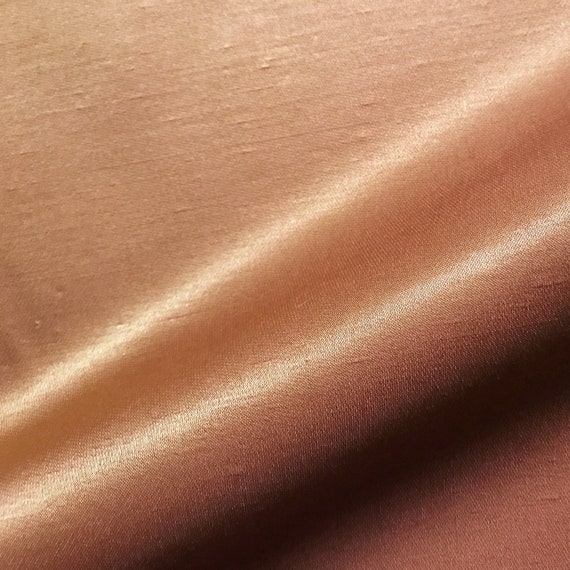 Copper Gold Solid Faux Silk Fabric 42 | Etsy