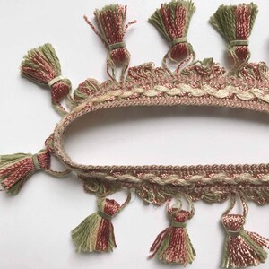 Salmon and Moss Green High Quality Decorative Tassel Trim by the Yard ...