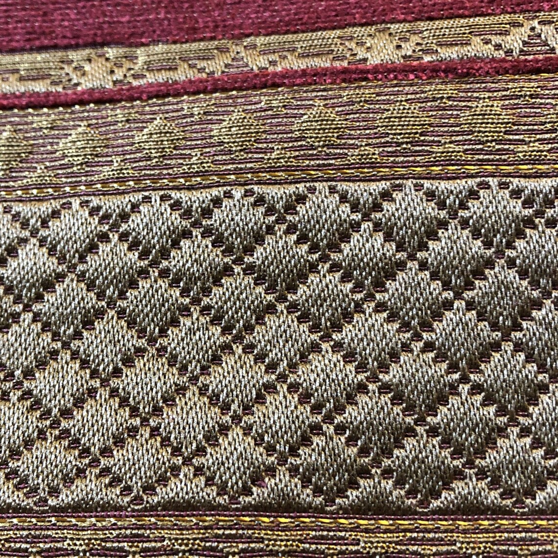 Maroon Traditional Stripe Matelasse Upholstery Fabric 54 | Etsy