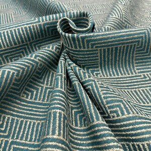 Teal Art Deco Geometric Jacquard Upholstery Fabric 55 - Etsy