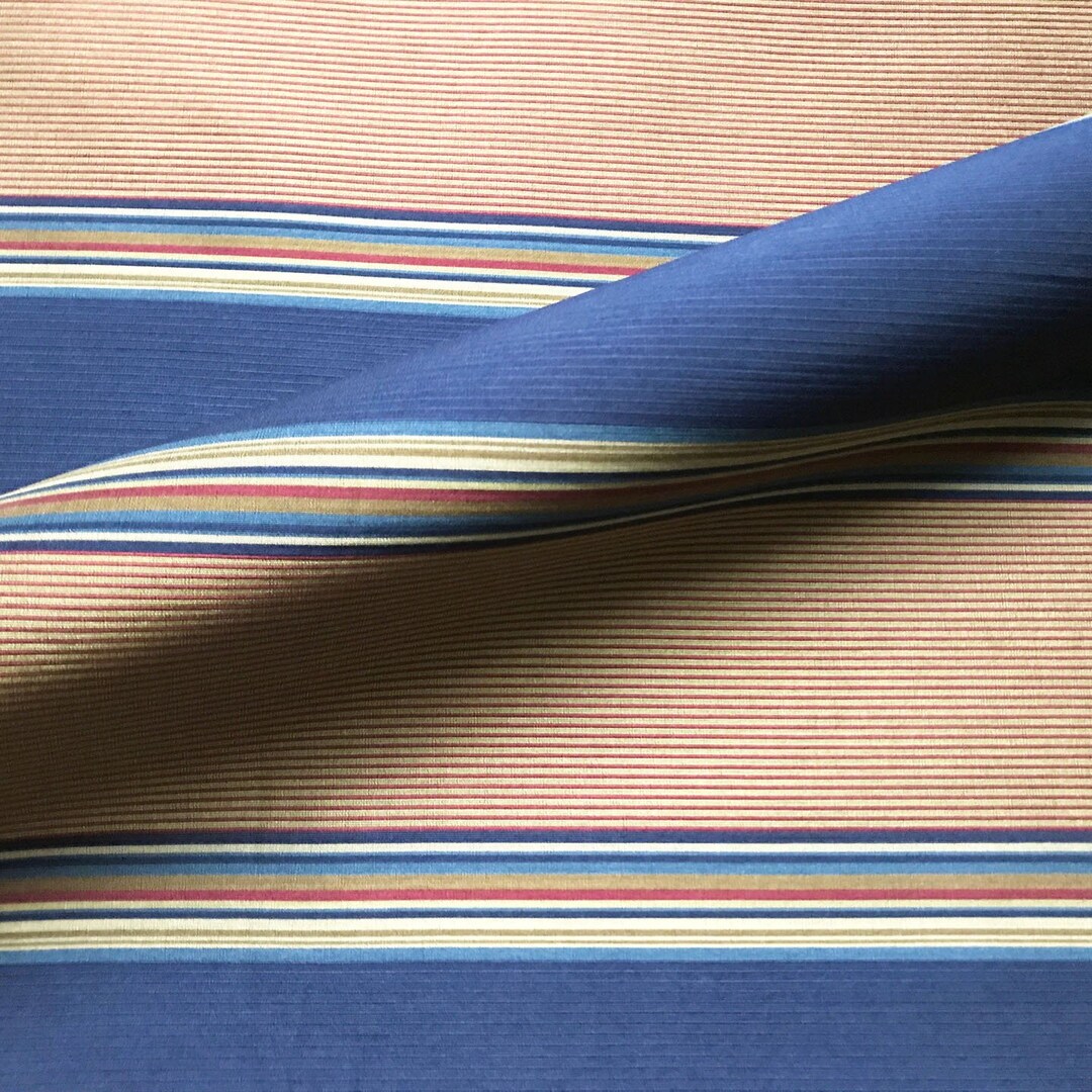 Navy Blue Nautical Stripe Woven Upholstery Fabric 54" - Etsy