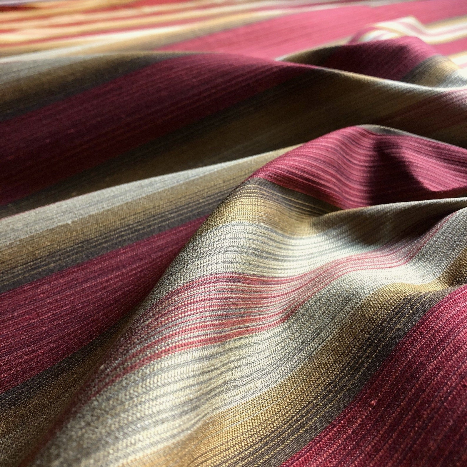 Festival Garnet Woven Stripe Upholstery Fabric 54 - Etsy