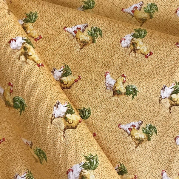 Rooster Upholstery Fabric - Etsy