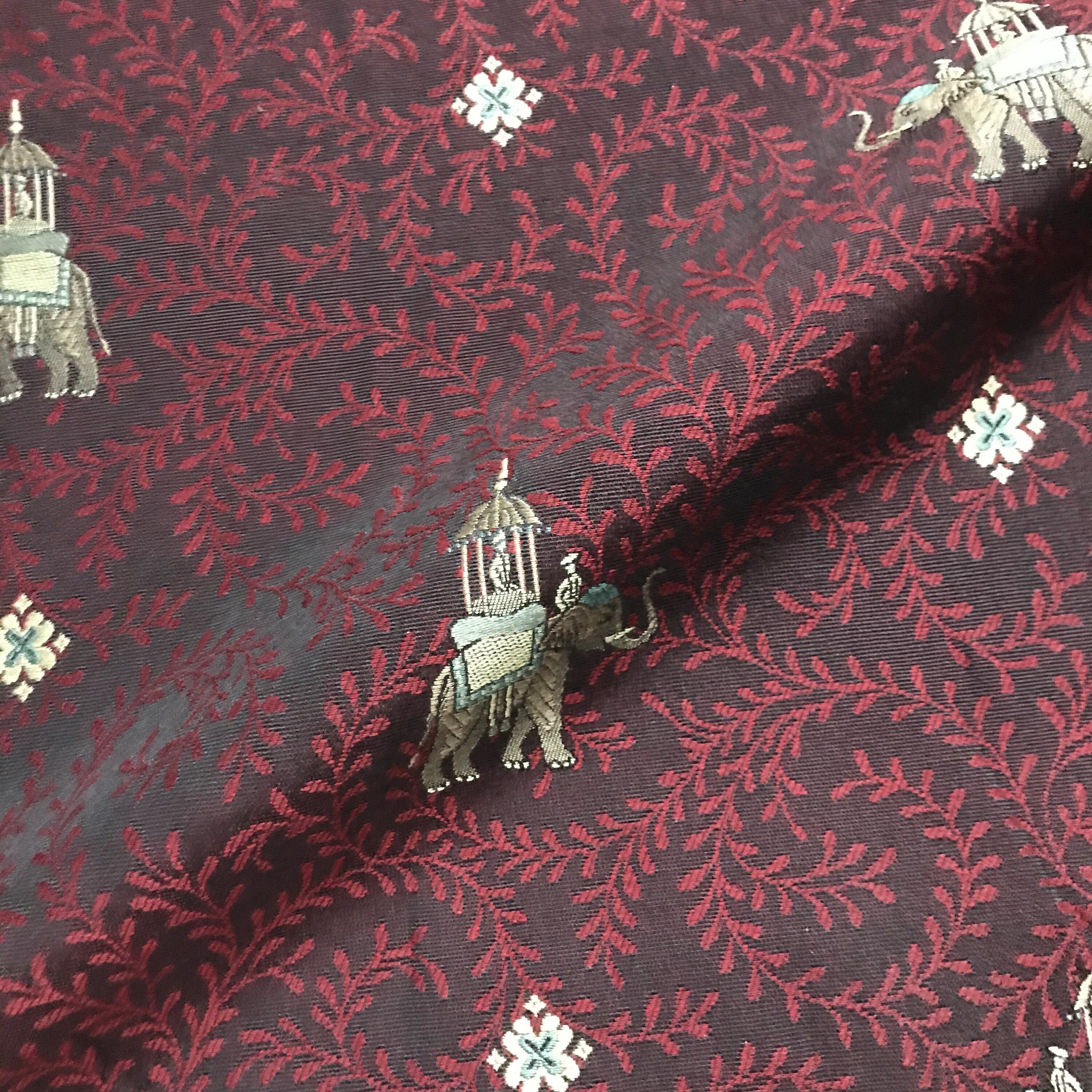Red Indian Elephant Embroidered Upholstery Fabric 54 - Etsy UK