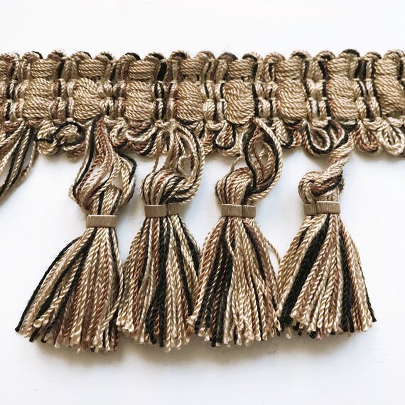 Tan and Black High Quality Decorative Tassel Trim by the Yard - Etsy