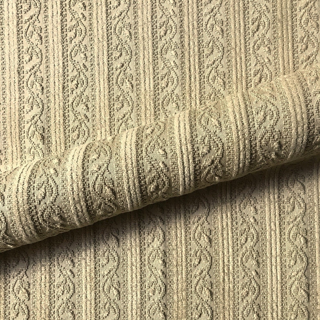 Tan Textured Floral Stripe Upholstery Fabric 54" - Etsy