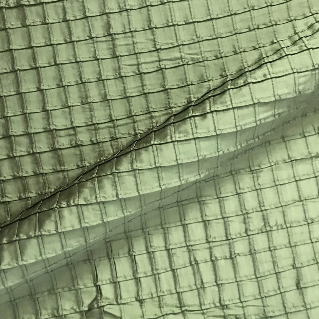 Upholstery Fabric Elegant Soft Durable Casia Basil Green Pintuck Silk ...