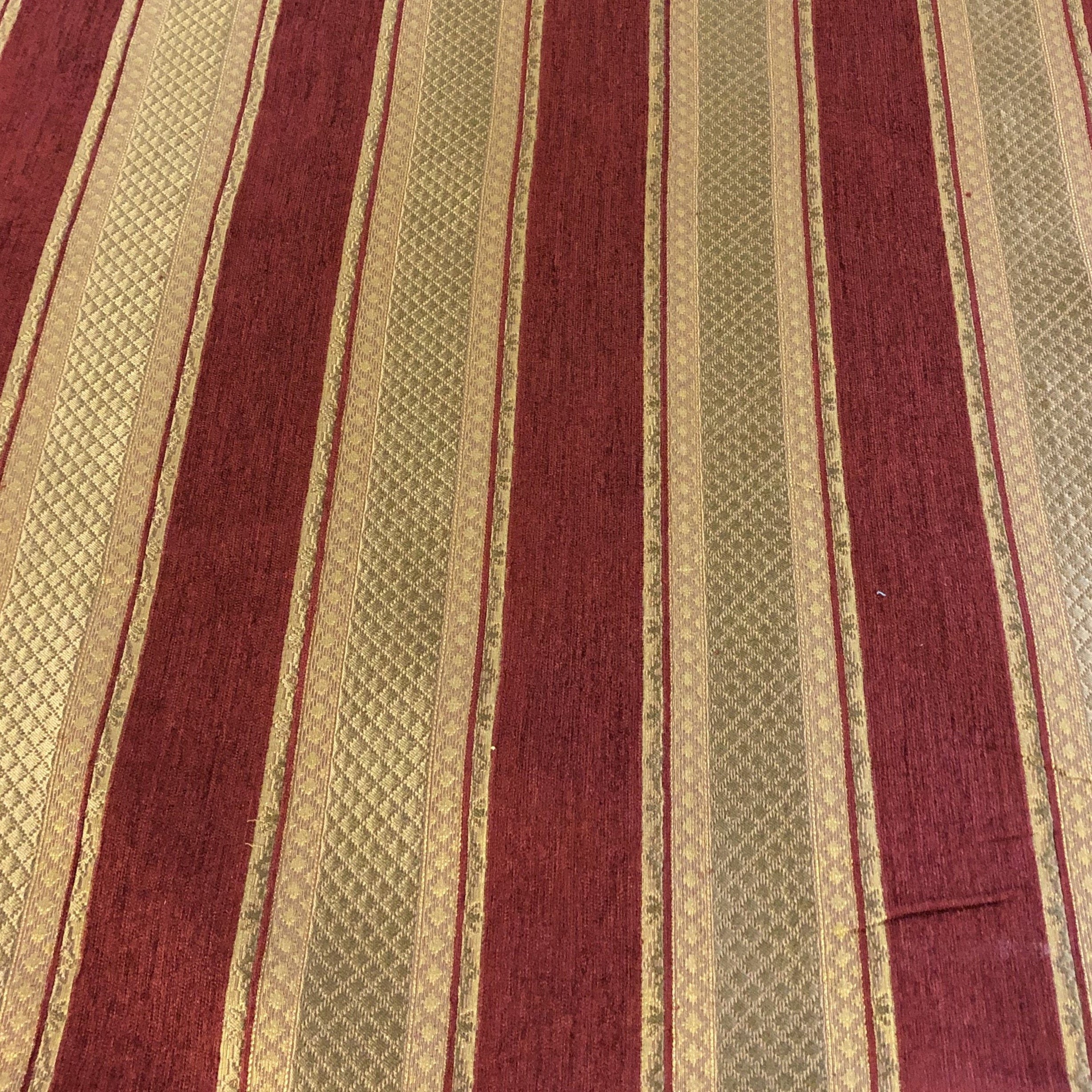 Maroon Traditional Stripe Matelasse Upholstery Fabric 54 | Etsy