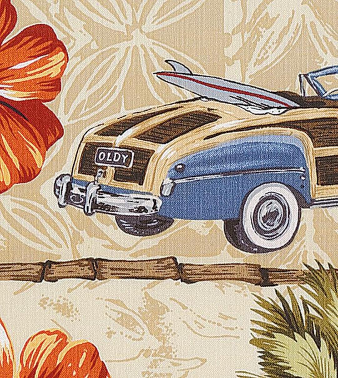 Hawaii Island Tropical Print Upholstery Fabric 54" - Etsy