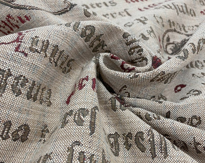 Medieval Floral Script Tapestry Upholstery Fabric 54" - Etsy