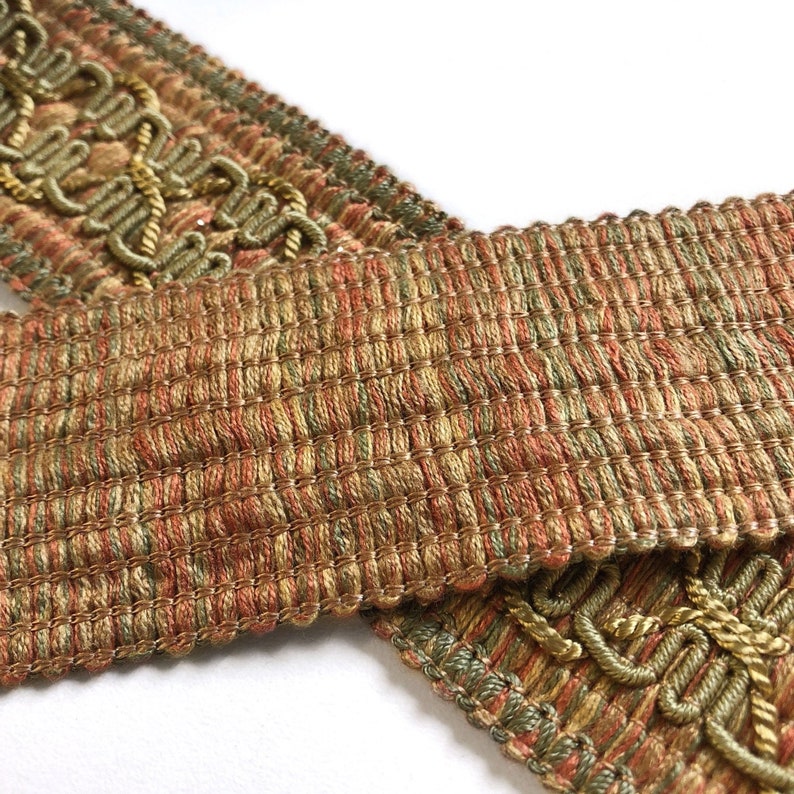 Coral and Army Green High Quality Decorative Gimp Trim by the - Etsy