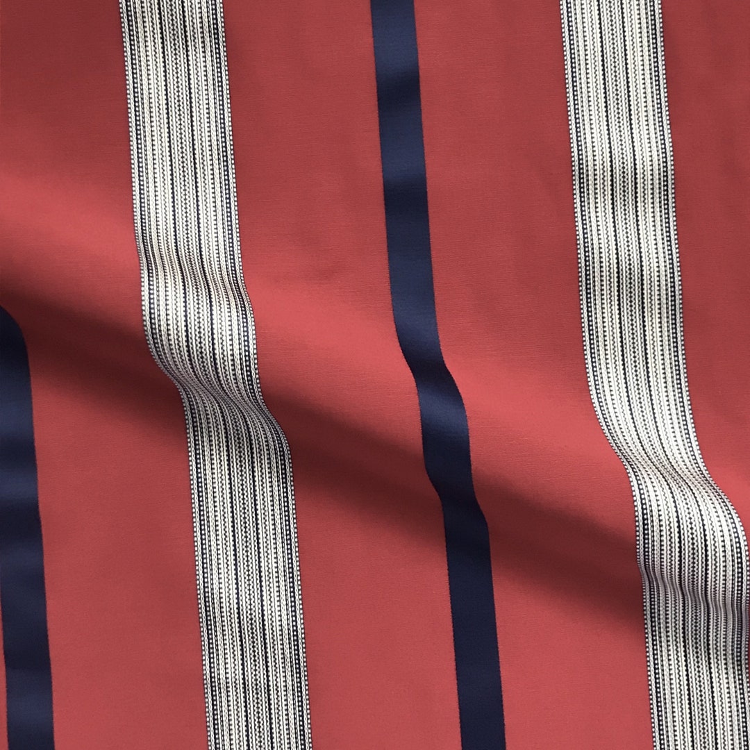 Cabaret Red Stripe Upholstery Fabric - 54" - Etsy