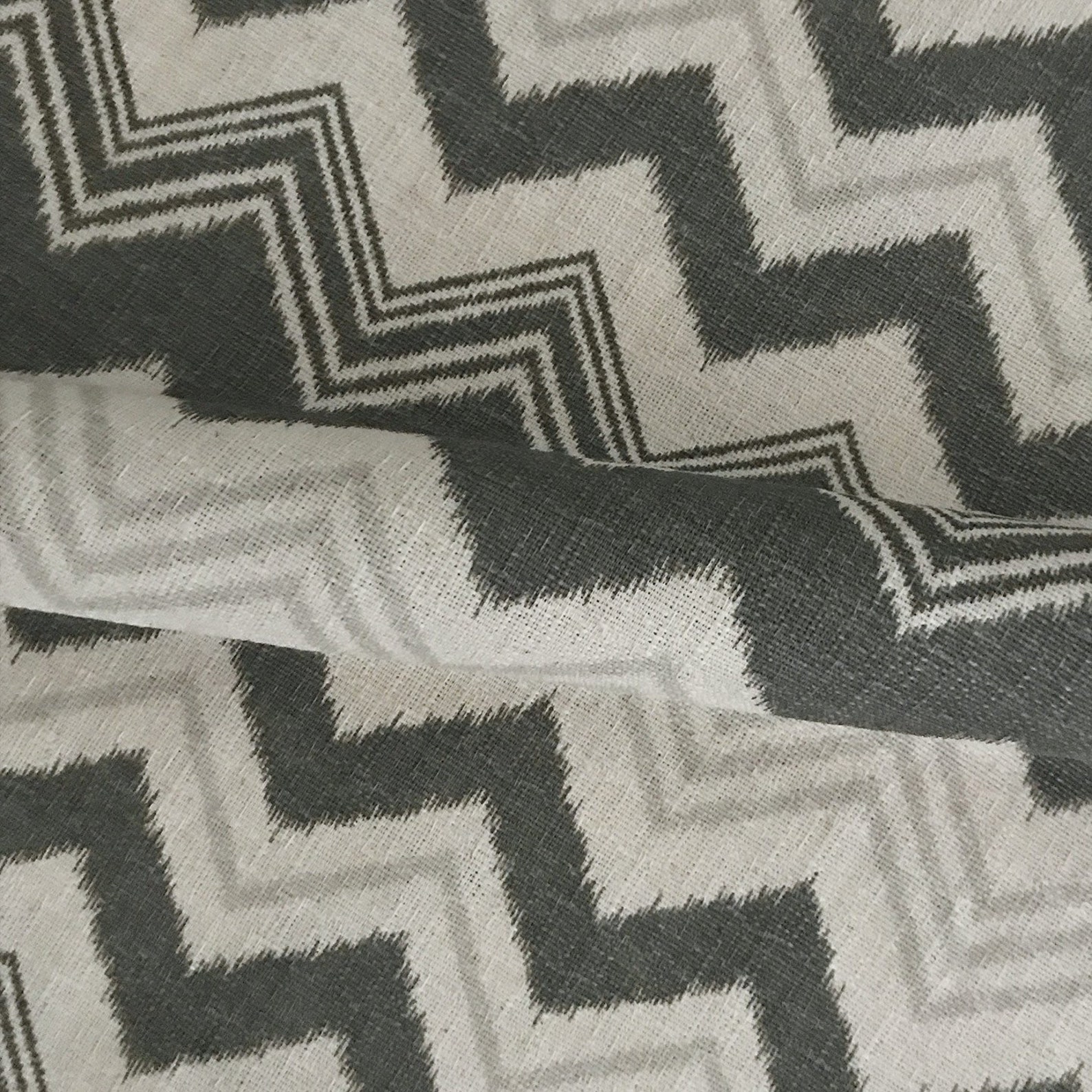 Charcoal Chevron Linen Luxury Upholstery Fabric - Etsy