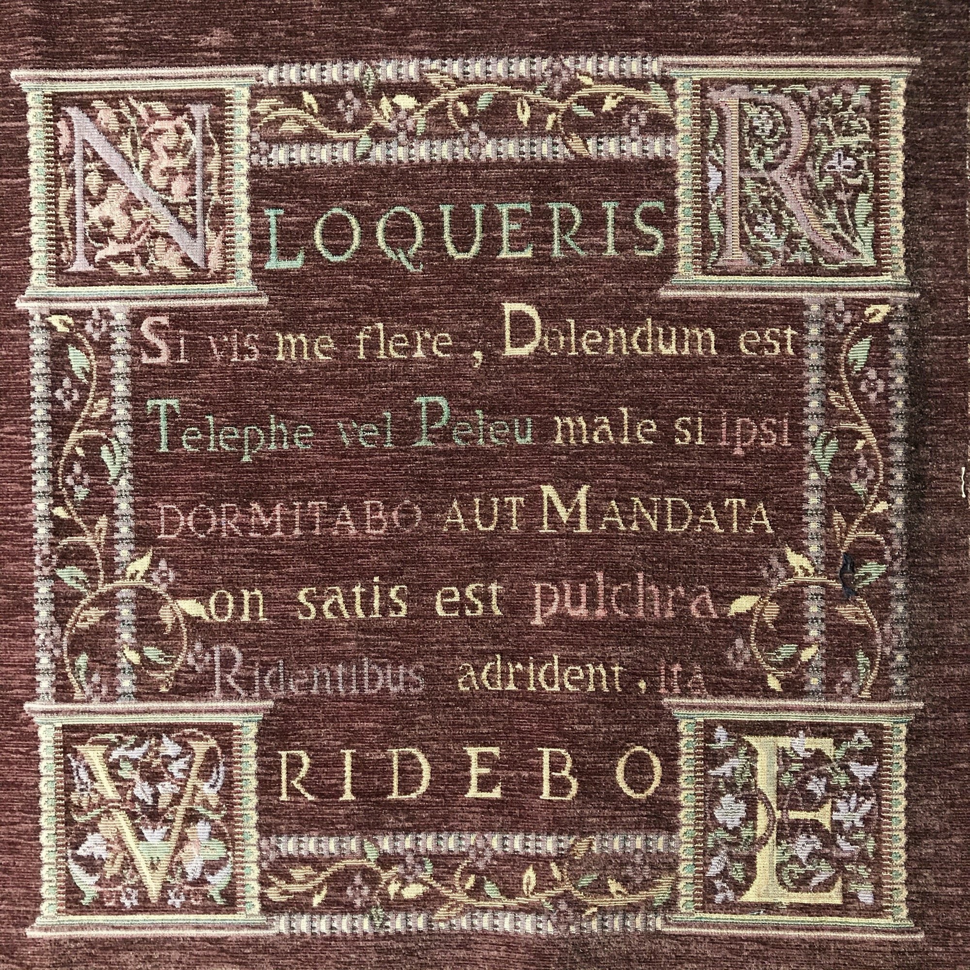 Chocolate Traditional Chenille Latin Scroll Upholstery Fabric | Etsy