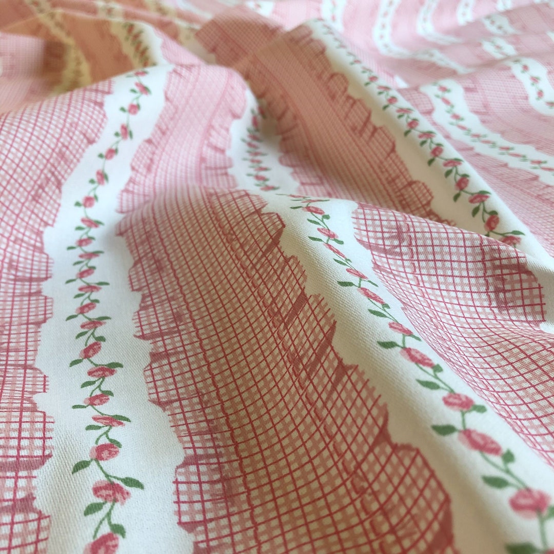 Blush Pink Farmhouse Floral Cotton Upholstery Fabric 54 - Etsy