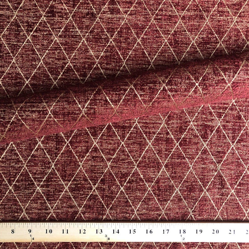 Upholstery Fabric Garnet Traditional Geometric Textured for Sofas ...