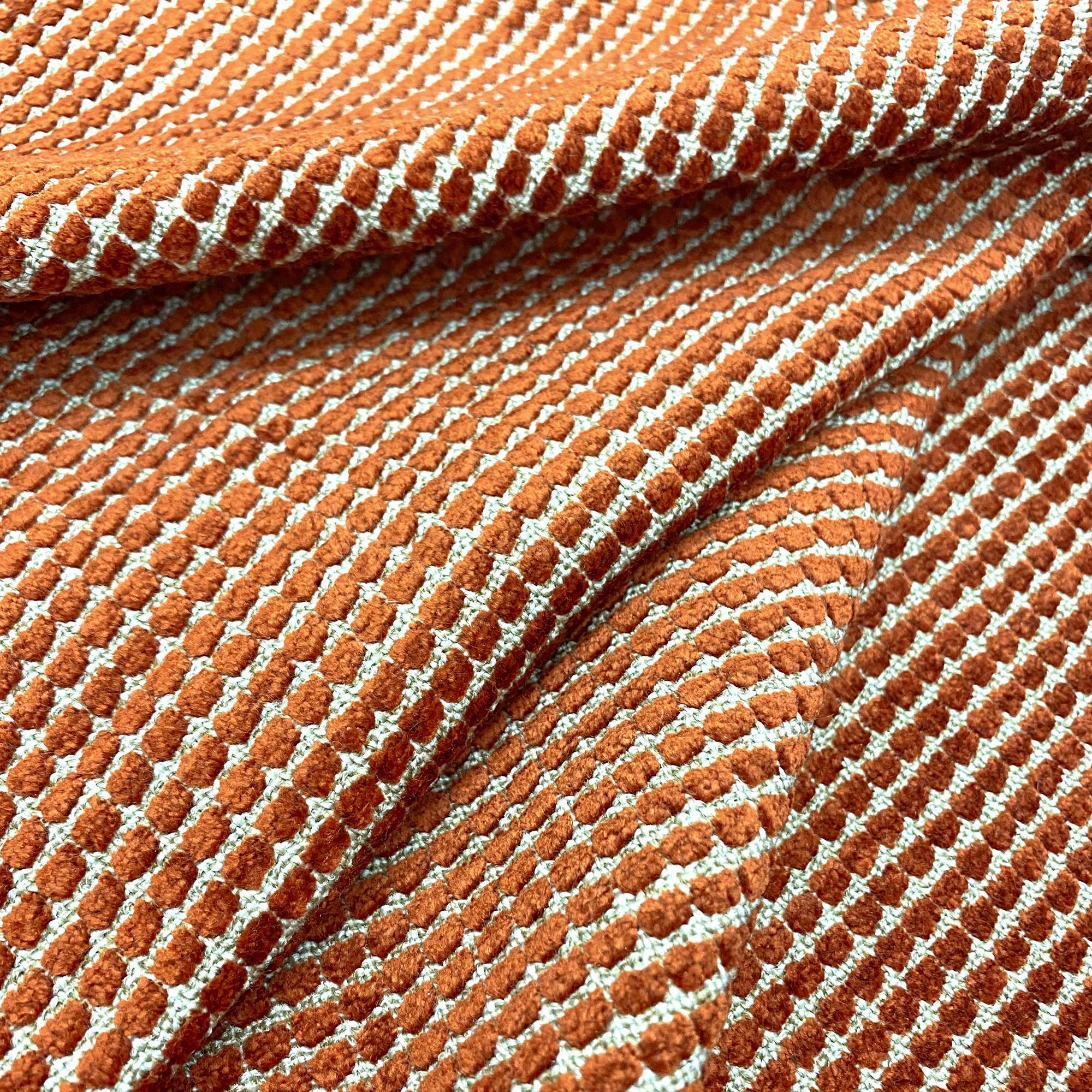 Burnt Orange Pinstripe Chenille Upholstery Fabric 54" - Etsy