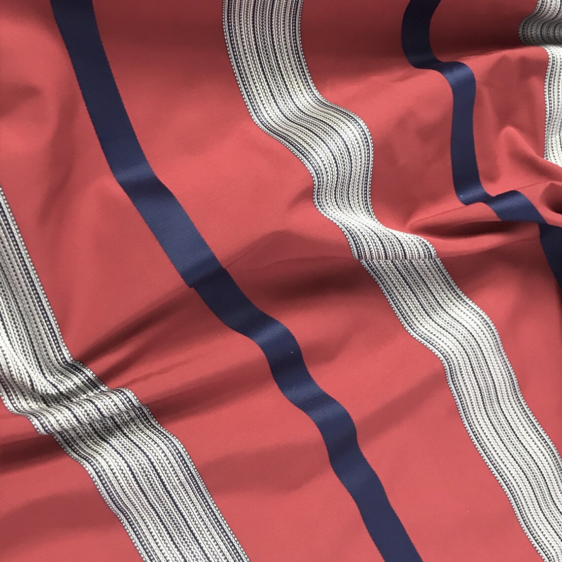 Cabaret Red Stripe Upholstery Fabric 54 - Etsy