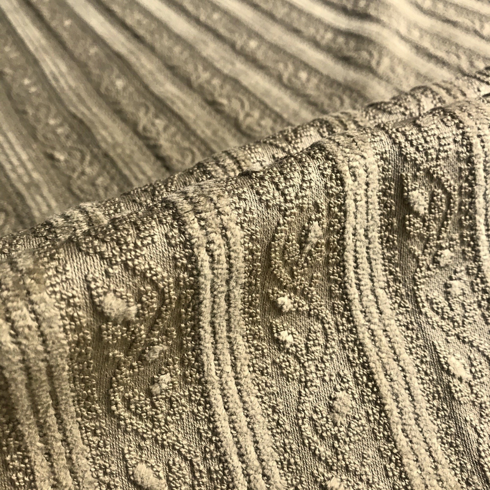 Tan Textured Floral Stripe Upholstery Fabric 54 | Etsy