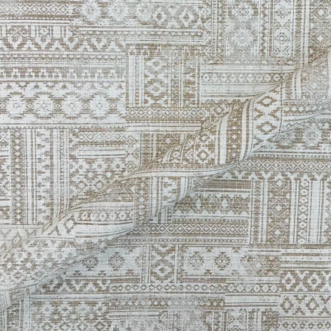 Travertine White/brown Bohemian Jacquard Fabric 56