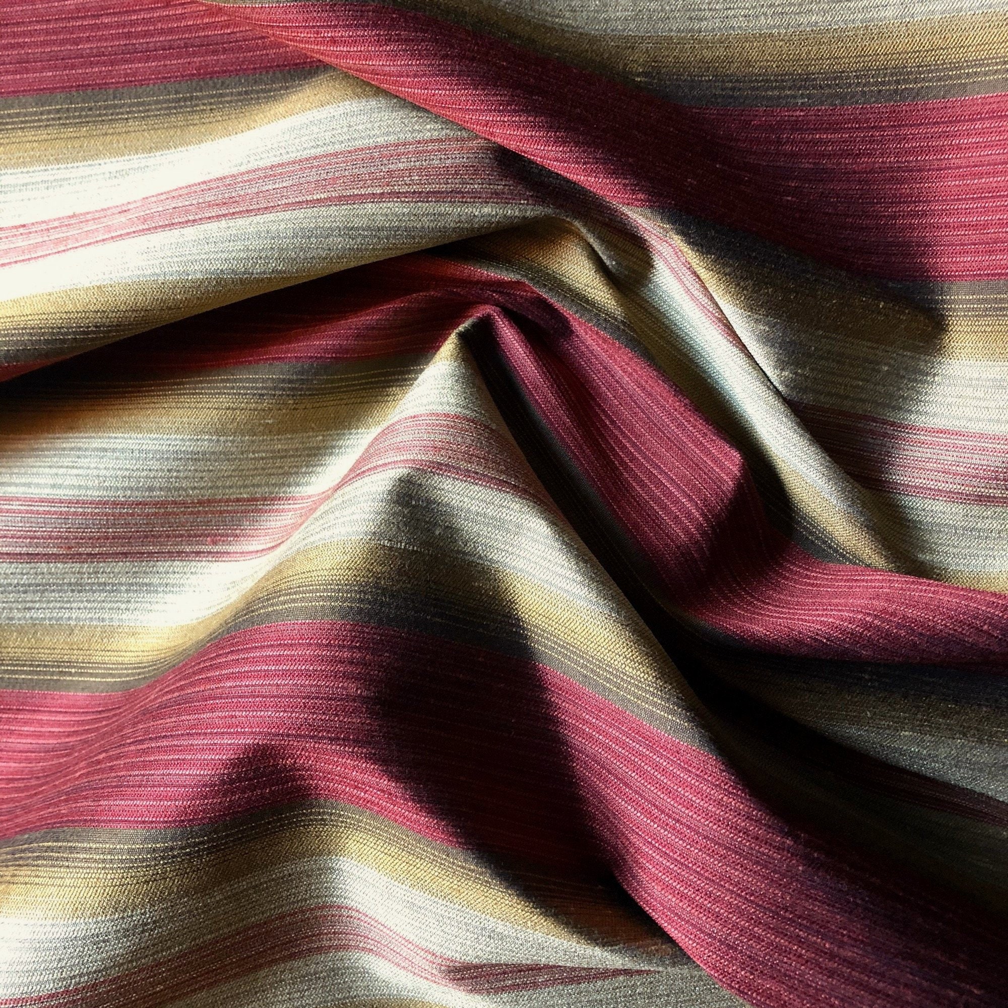 Festival Garnet Woven Stripe Upholstery Fabric 54 - Etsy