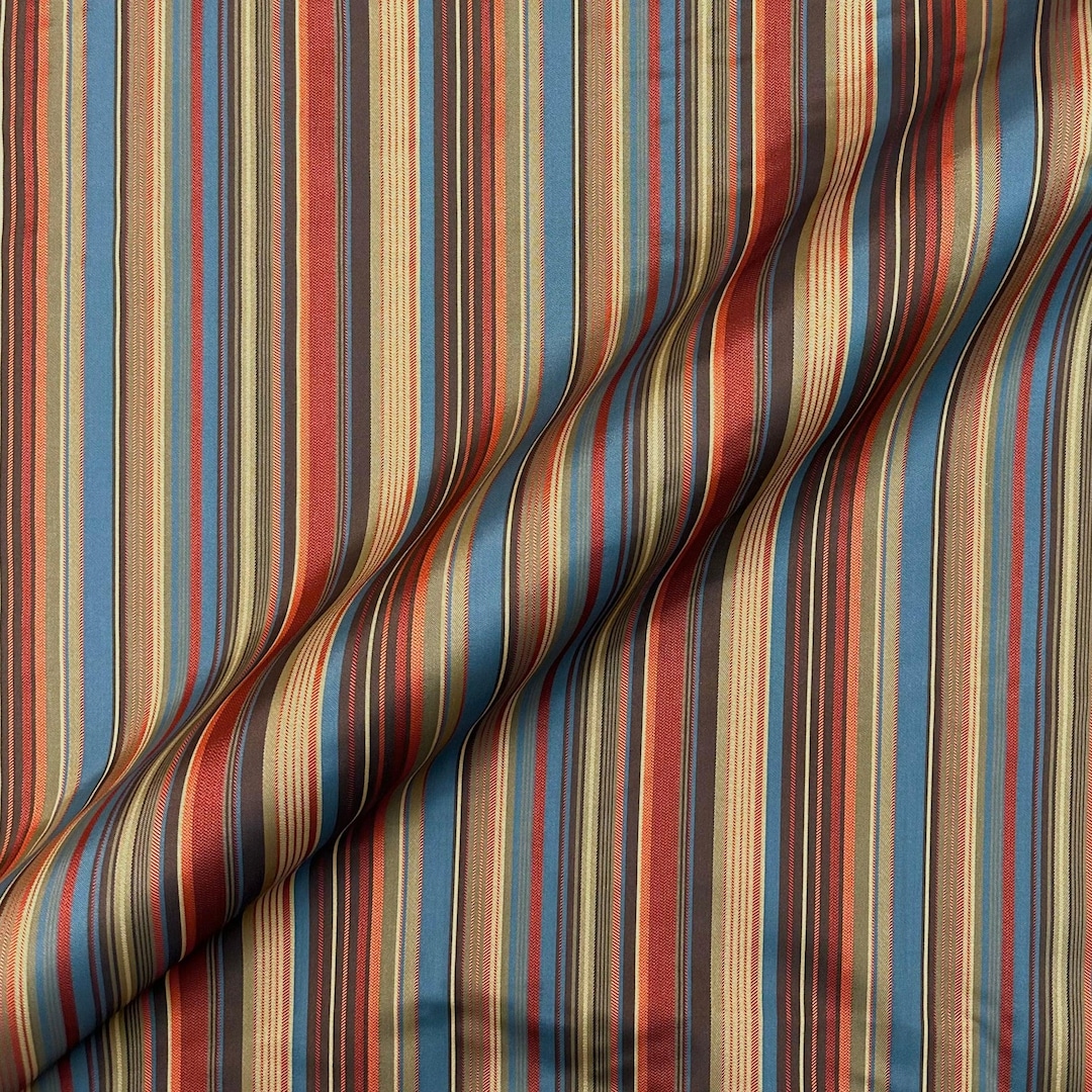 Bright Multicolor Stripe Jacquard Fabric 55 - Etsy
