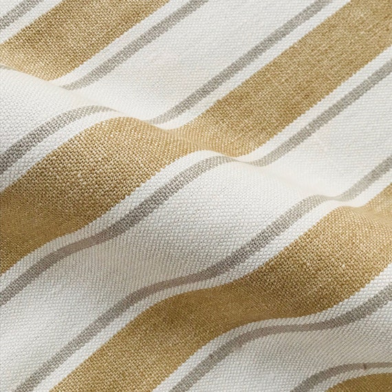 Tan Farmhouse Stripe Cotton Upholstery Fabric 54 - Etsy