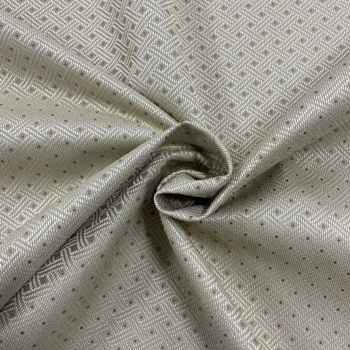 Light Blue Geometric Embroidered Upholstery Fabric 54 - Etsy