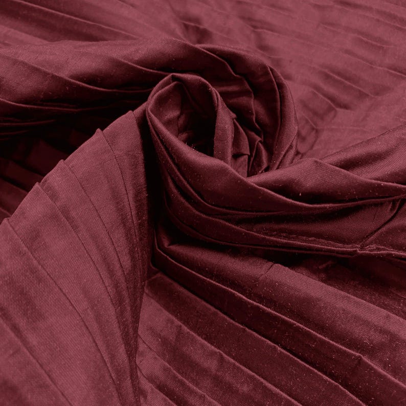 Tela de tapicería plisada Scala Garnet 100% seda de 48" - Etsy España