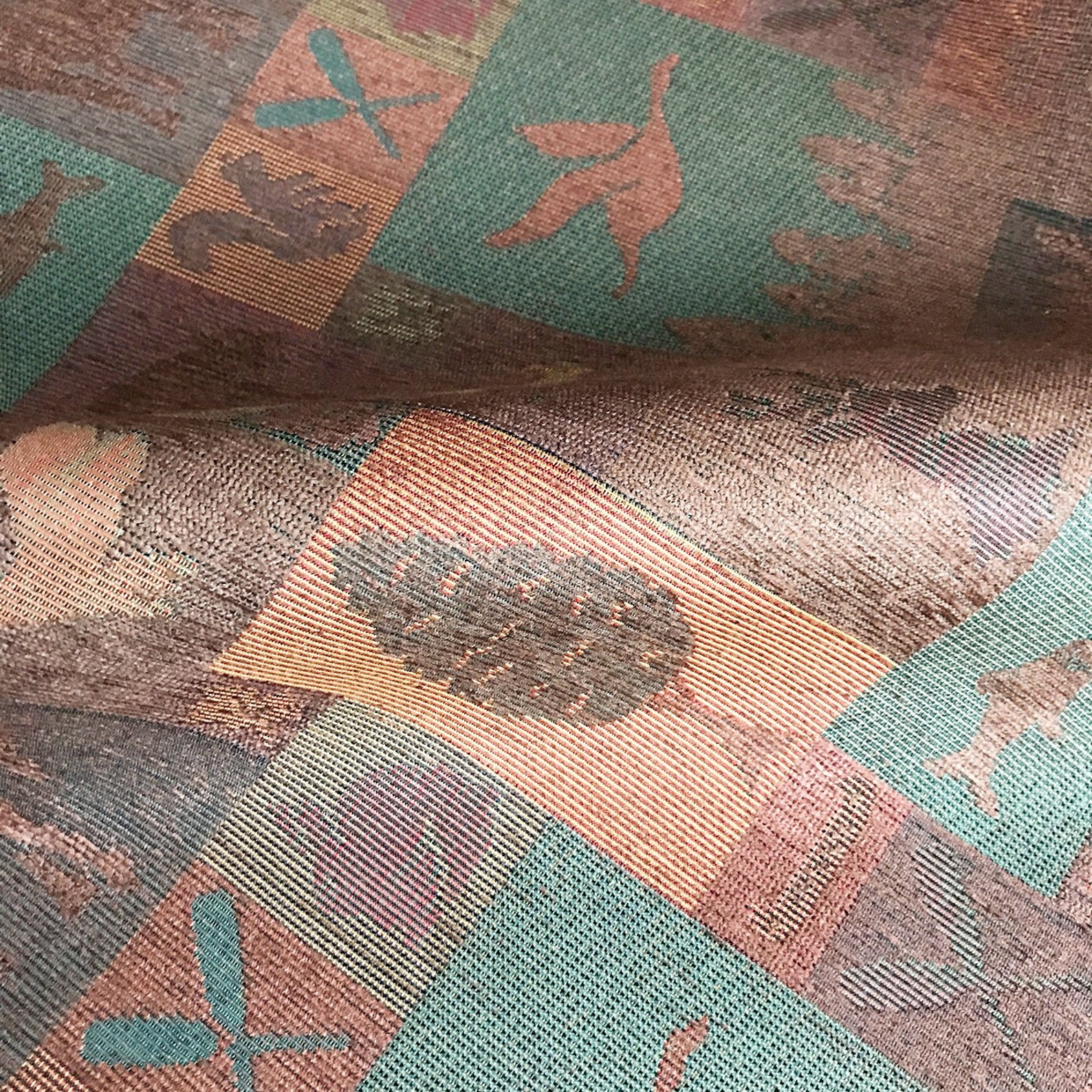 80s Muted Pastel Nature Upholstery Fabric - Etsy