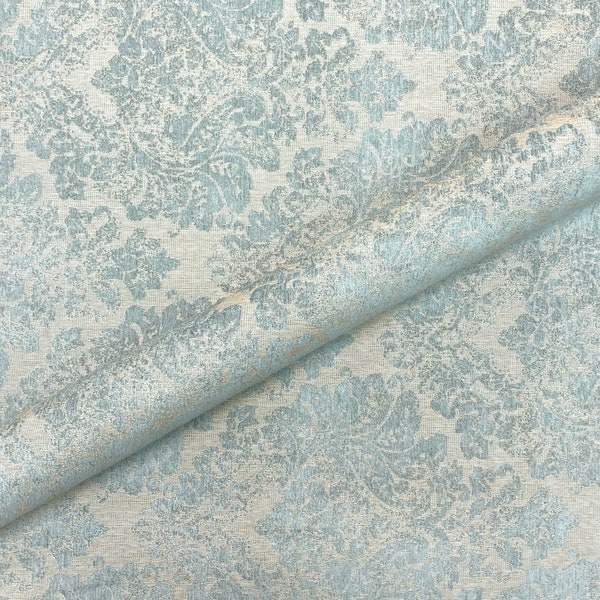 Blue Damask Fabric - Etsy