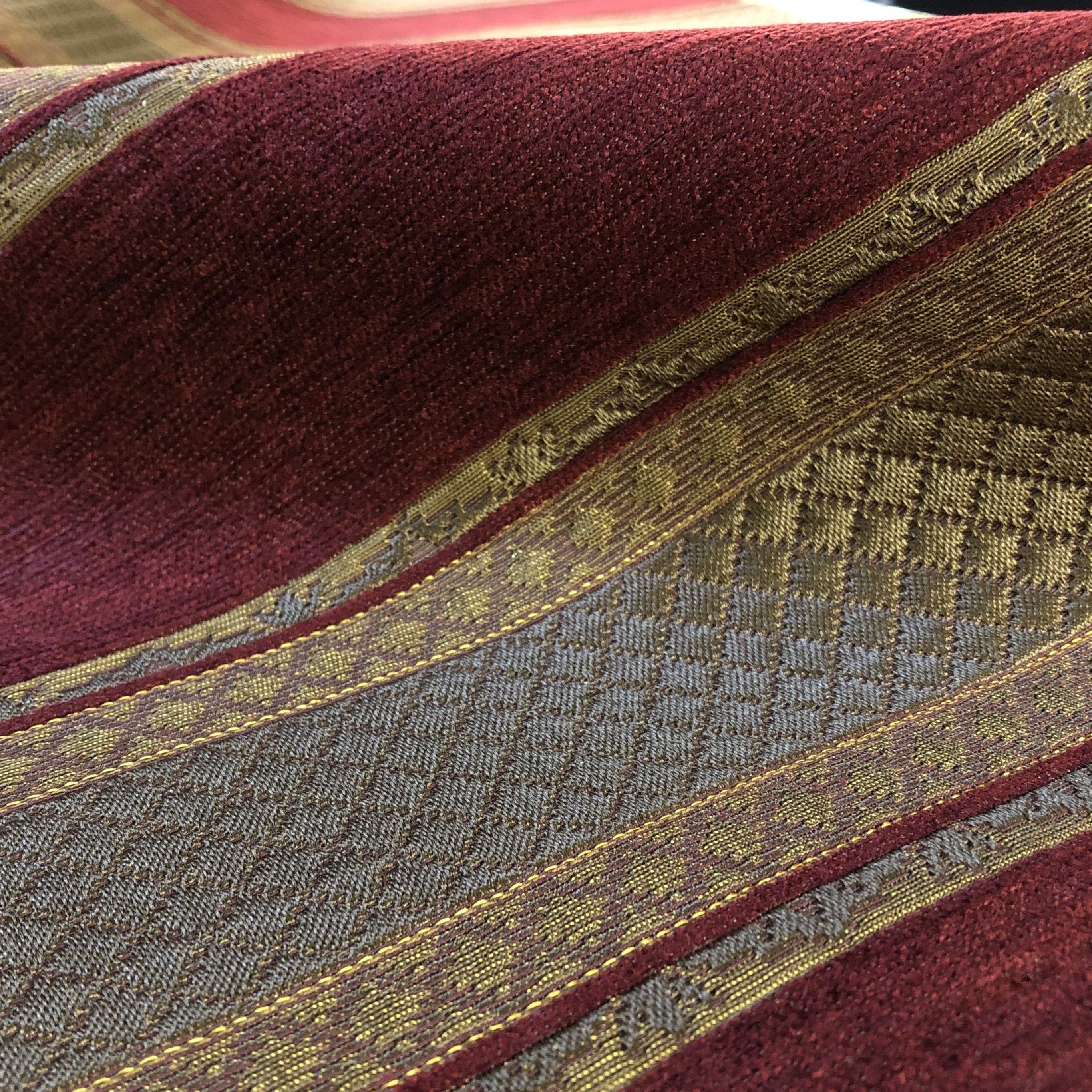 Maroon Traditional Stripe Matelasse Upholstery Fabric 54 - Etsy