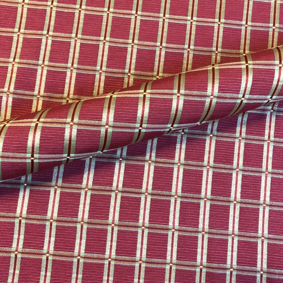 Scarlet Traditional Windowpane Check Jacquard Upholstery | Etsy