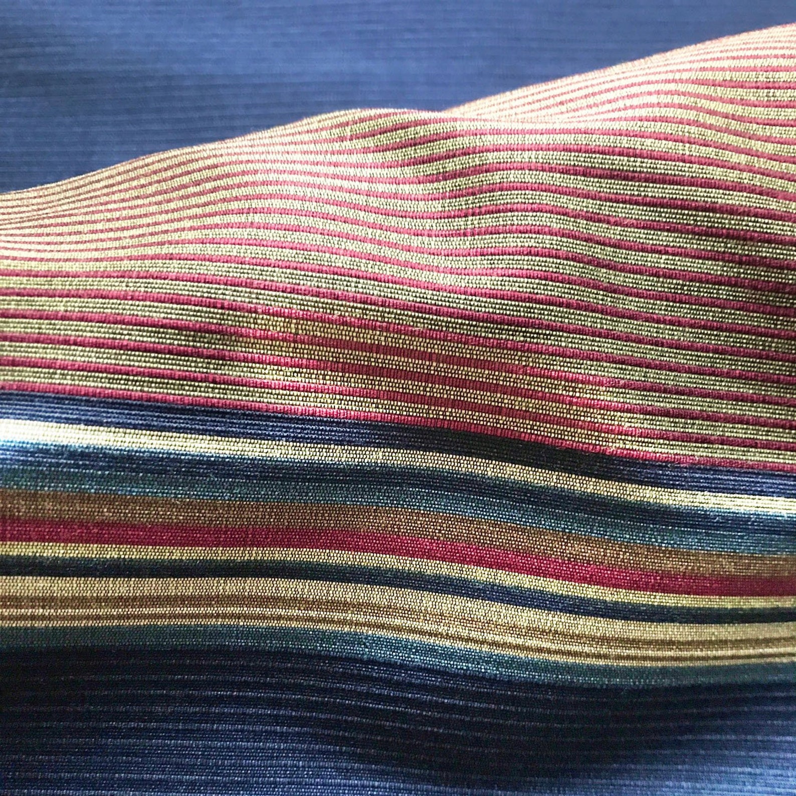 Navy Blue Nautical Stripe Woven Upholstery Fabric 54 - Etsy