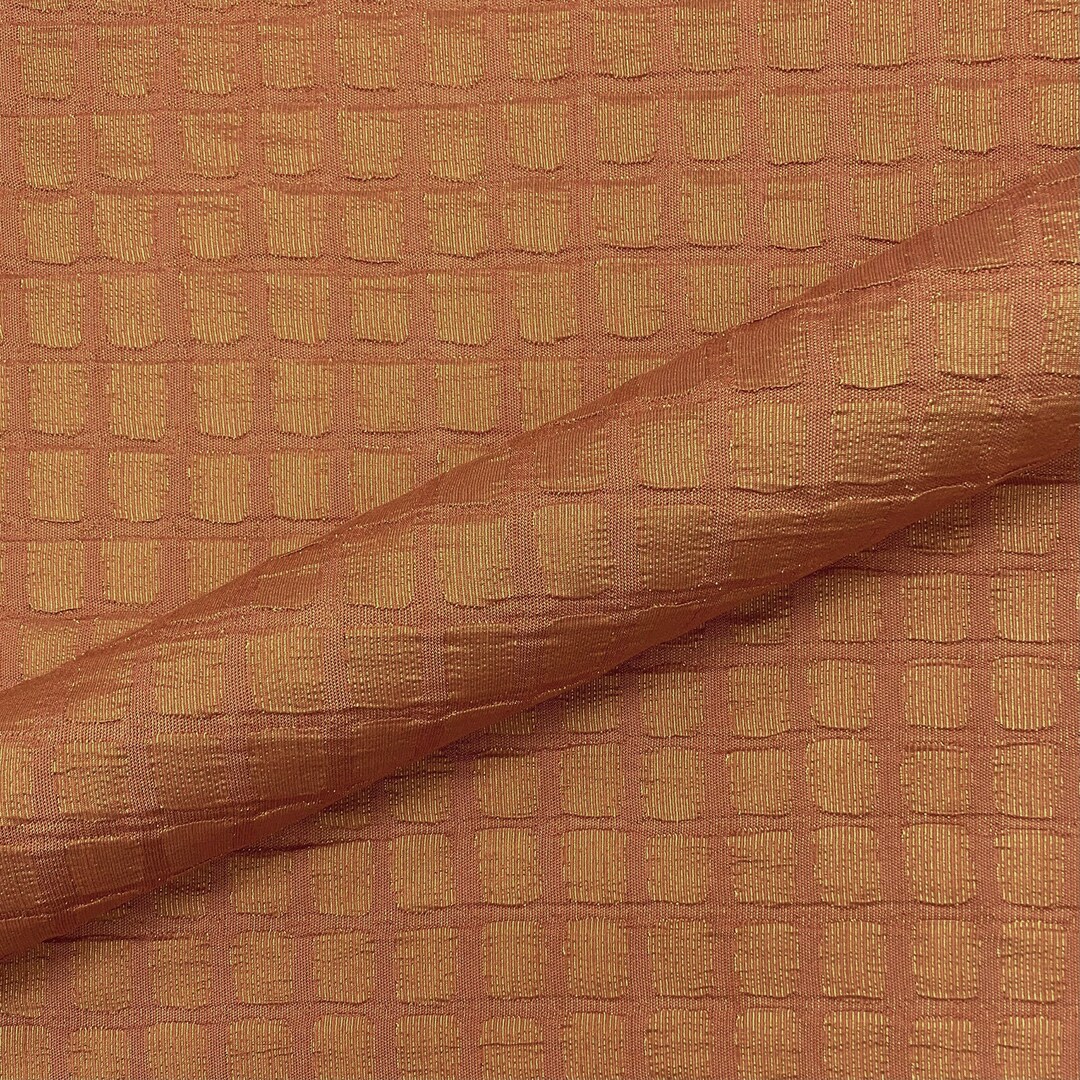 Terracotta Check Jacquard Upholstery Fabric 52" - Etsy