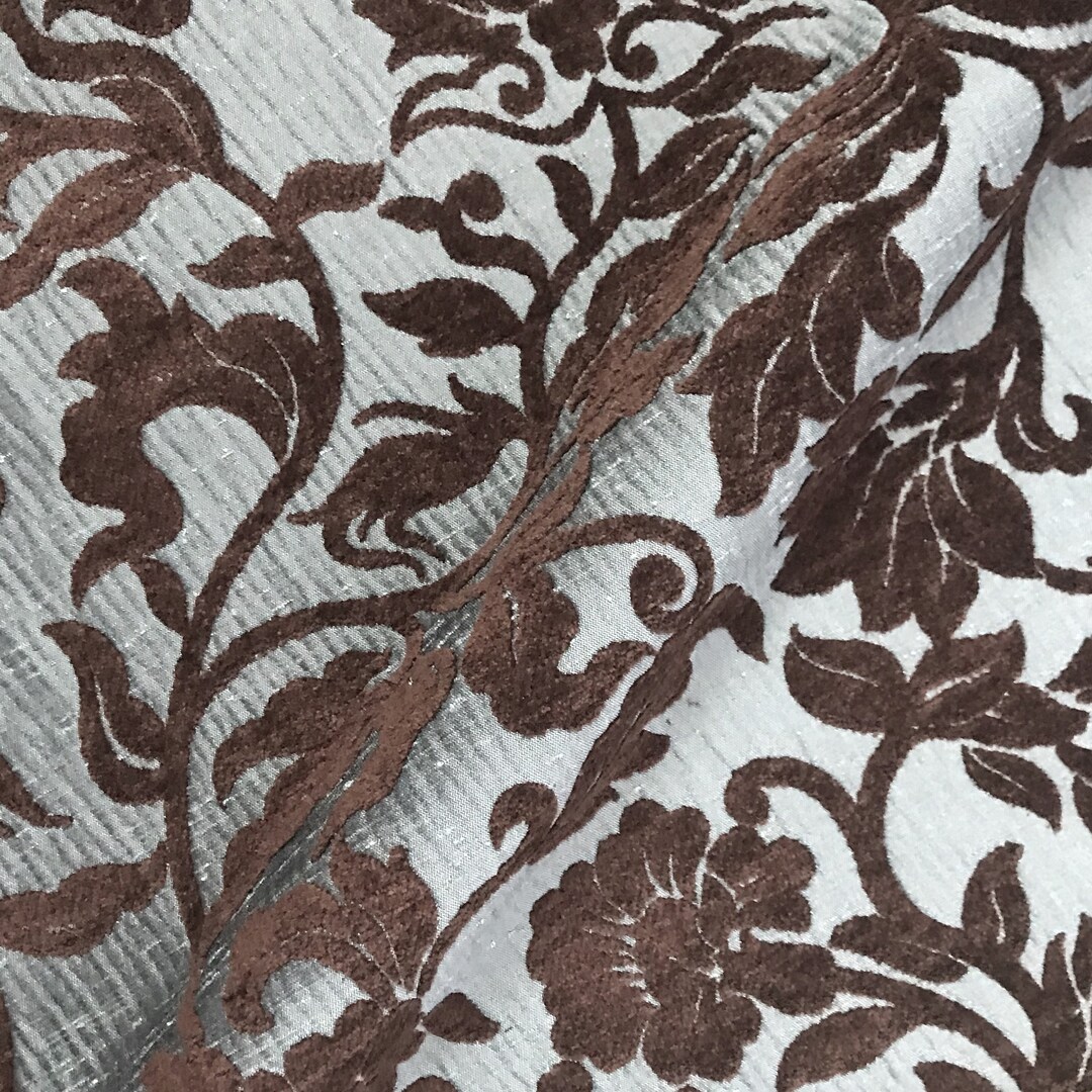 Valentina Brown Floral Upholstery Fabric 54 - Etsy