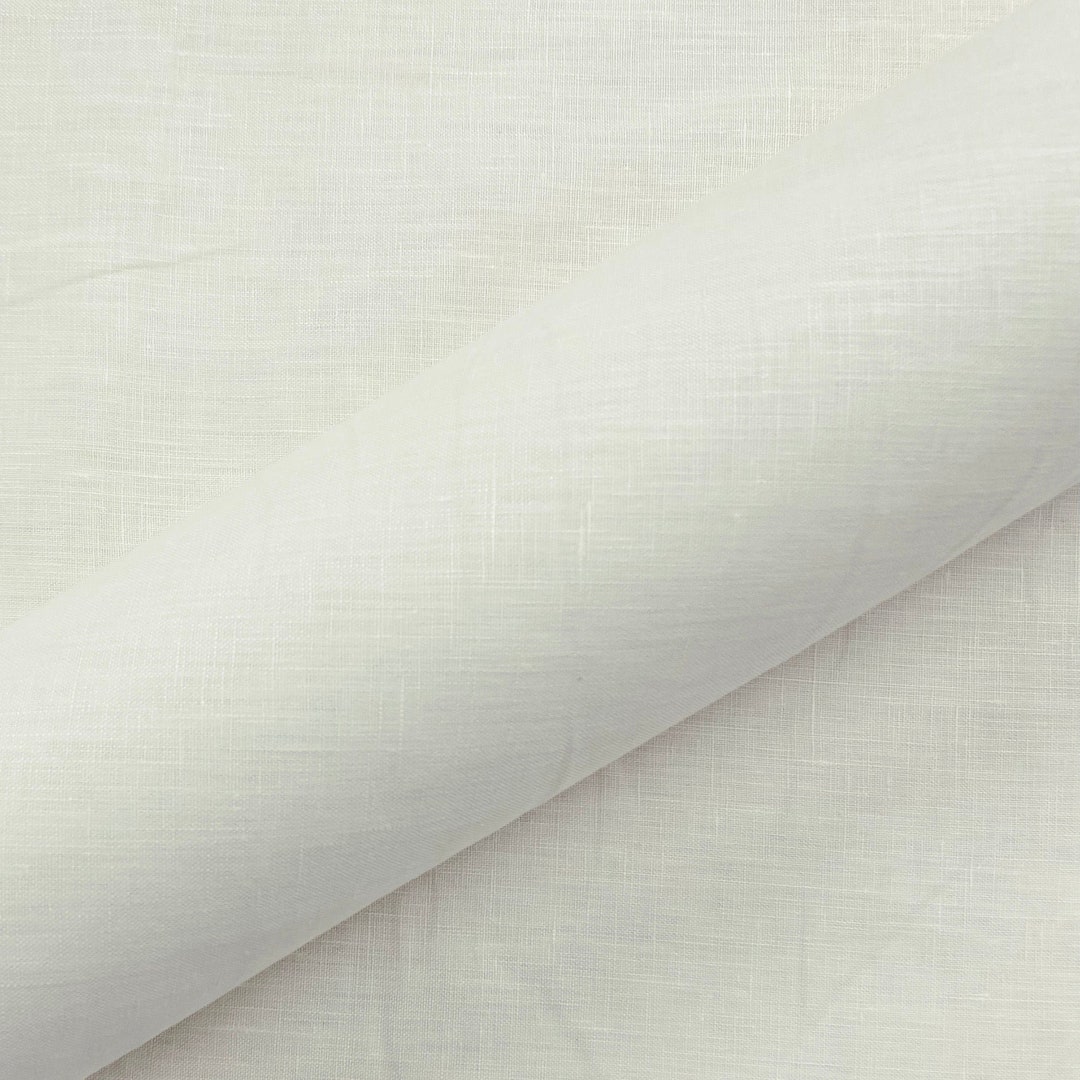 Upholstery Fabric Ivory 100% Linen Solid for Sofas Chairs Cushions ...