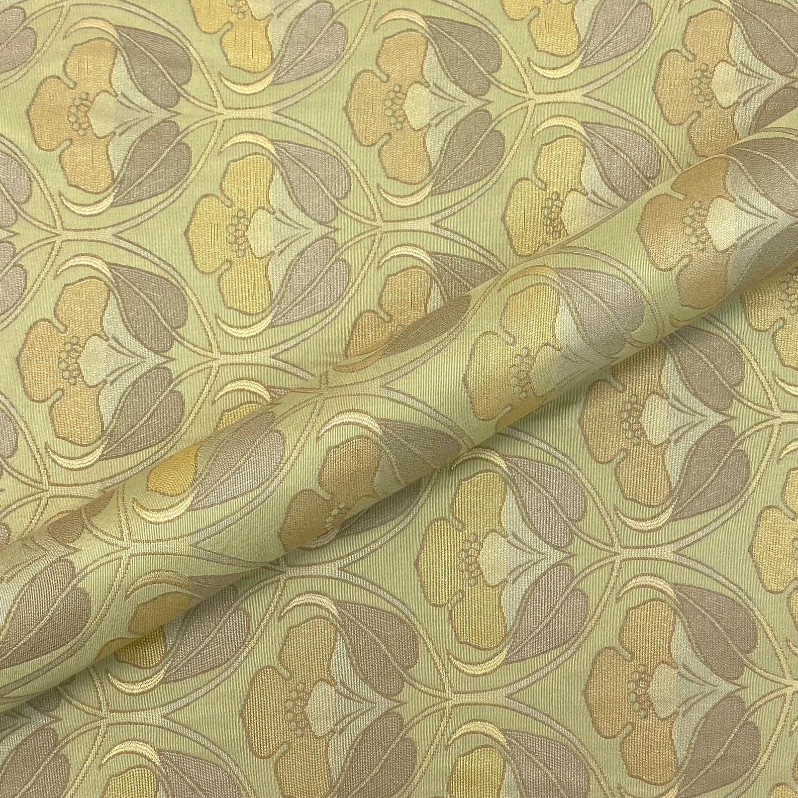 Chartreuse Floral Art Deco Jacquard Upholstery Fabric 56" - Etsy