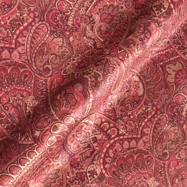Red Paisley Fabric - Etsy