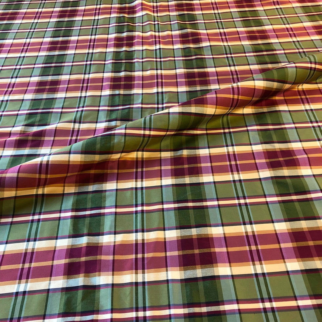 Olive Green Traditional Plaid Cotton Upholstery Fabric 54" - Etsy
