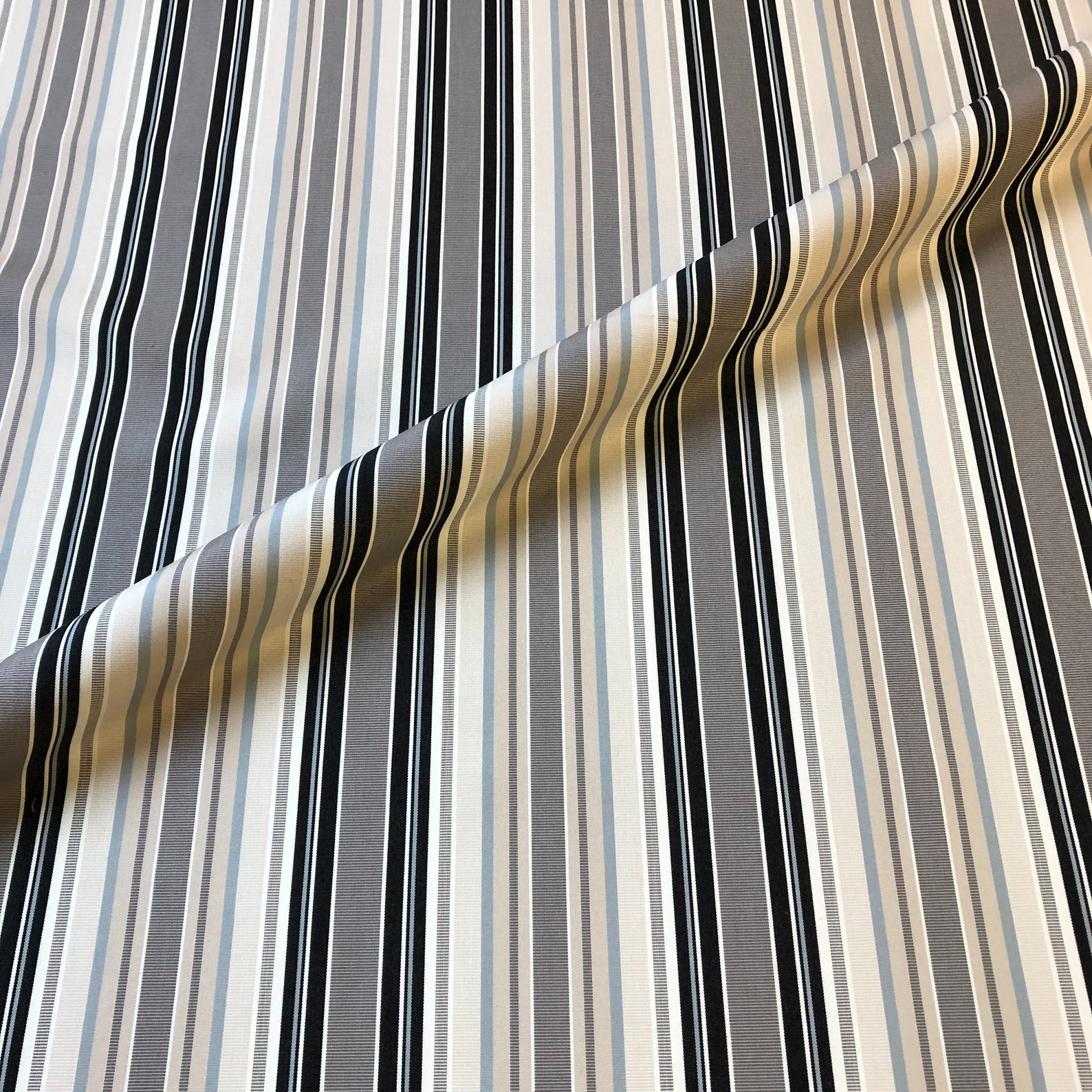 Neutral Traditional Stripe Canvas Upholstery Fabric 54 | Etsy