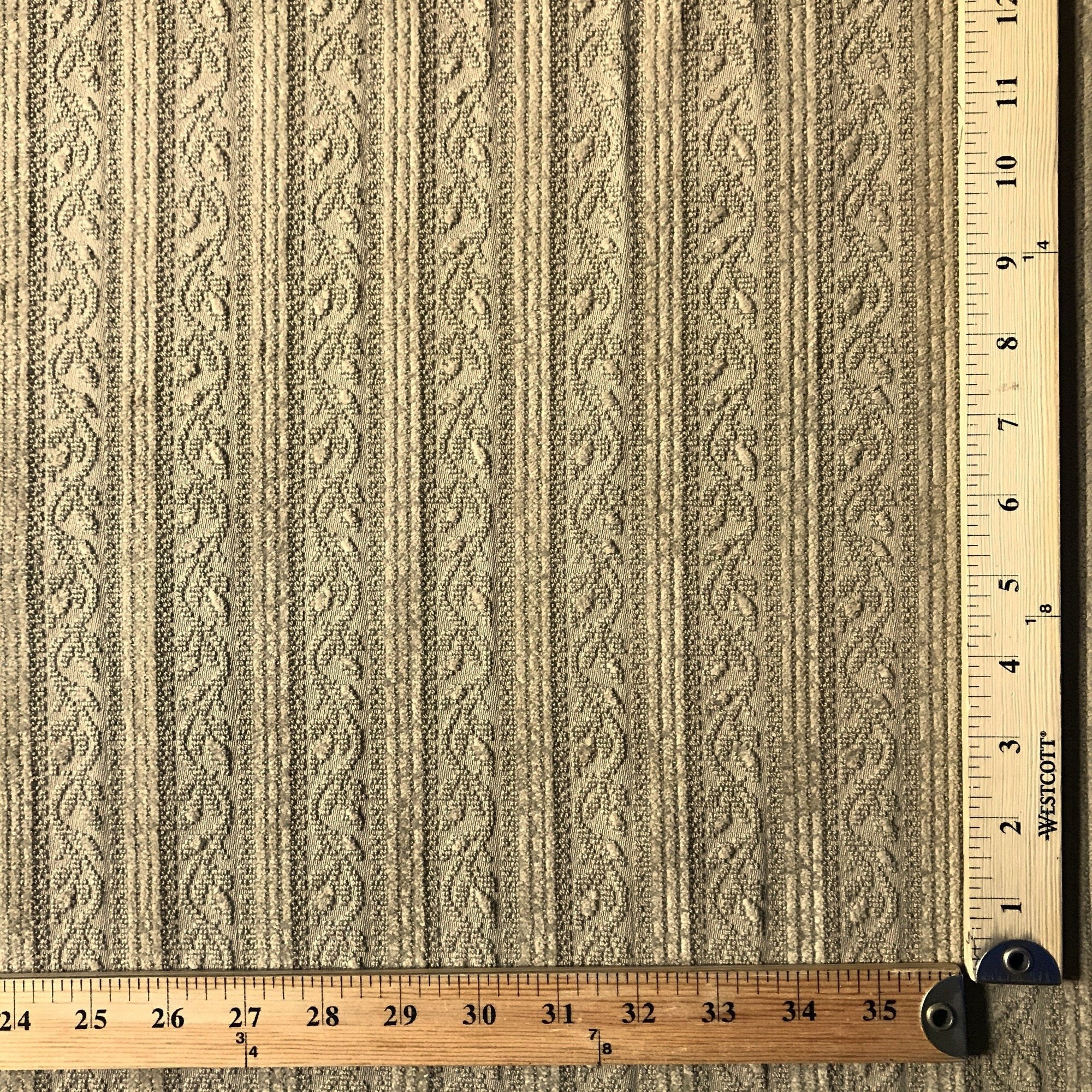 Tan Textured Floral Stripe Upholstery Fabric 54 | Etsy
