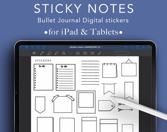 Digital Sticky Notes for Goodnotes Bullet Journal or - Etsy