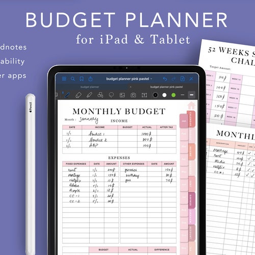 Digital Budget Planner Finance Planner Ipad Tablet | Etsy