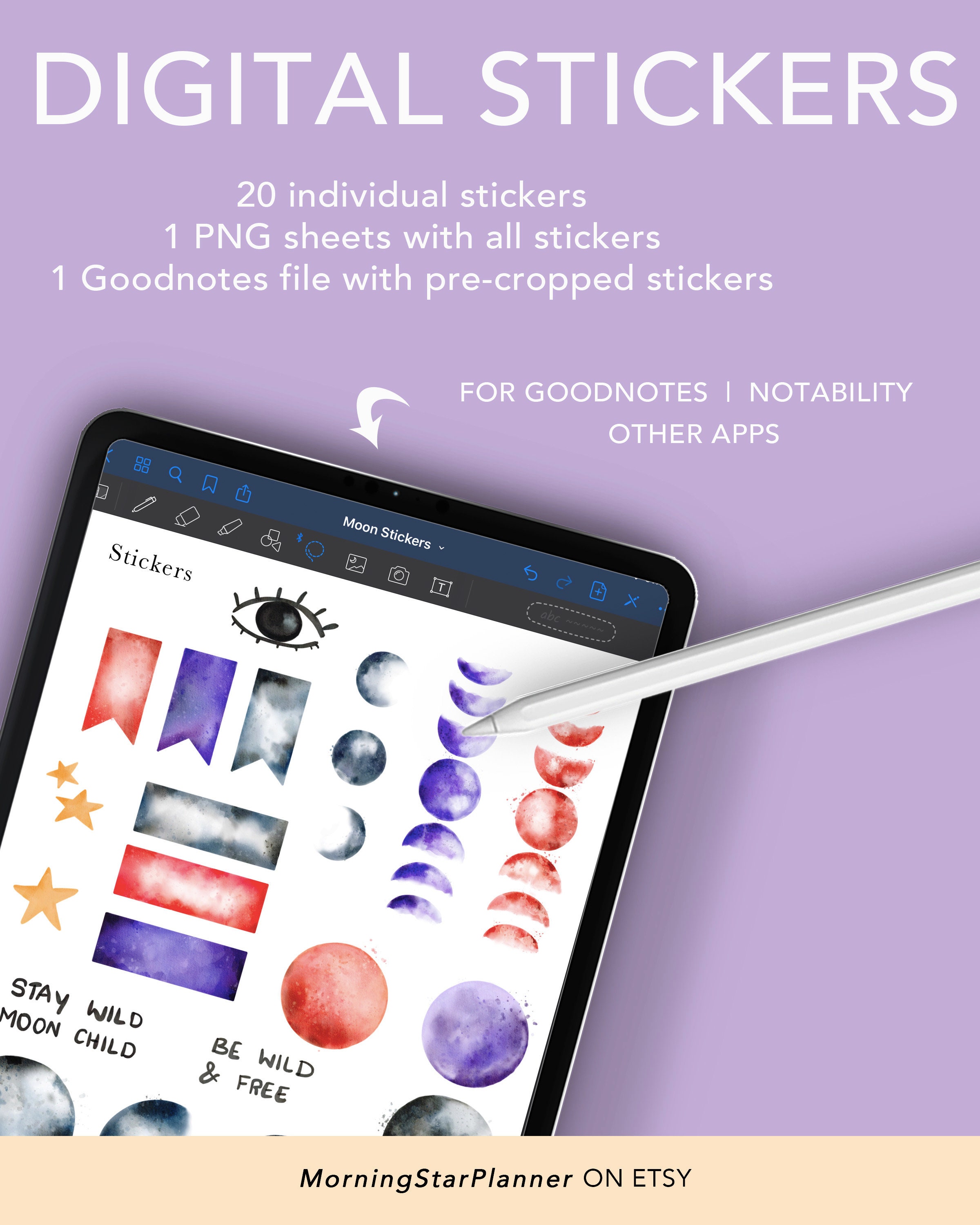 Line App Stickers Moon