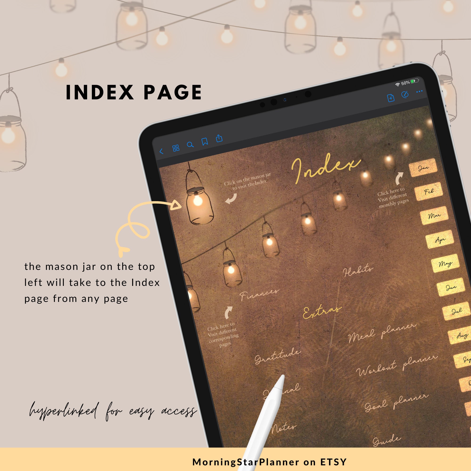 Magic Lights Planner, Undated Digital Planner, Digital Life Planner ...