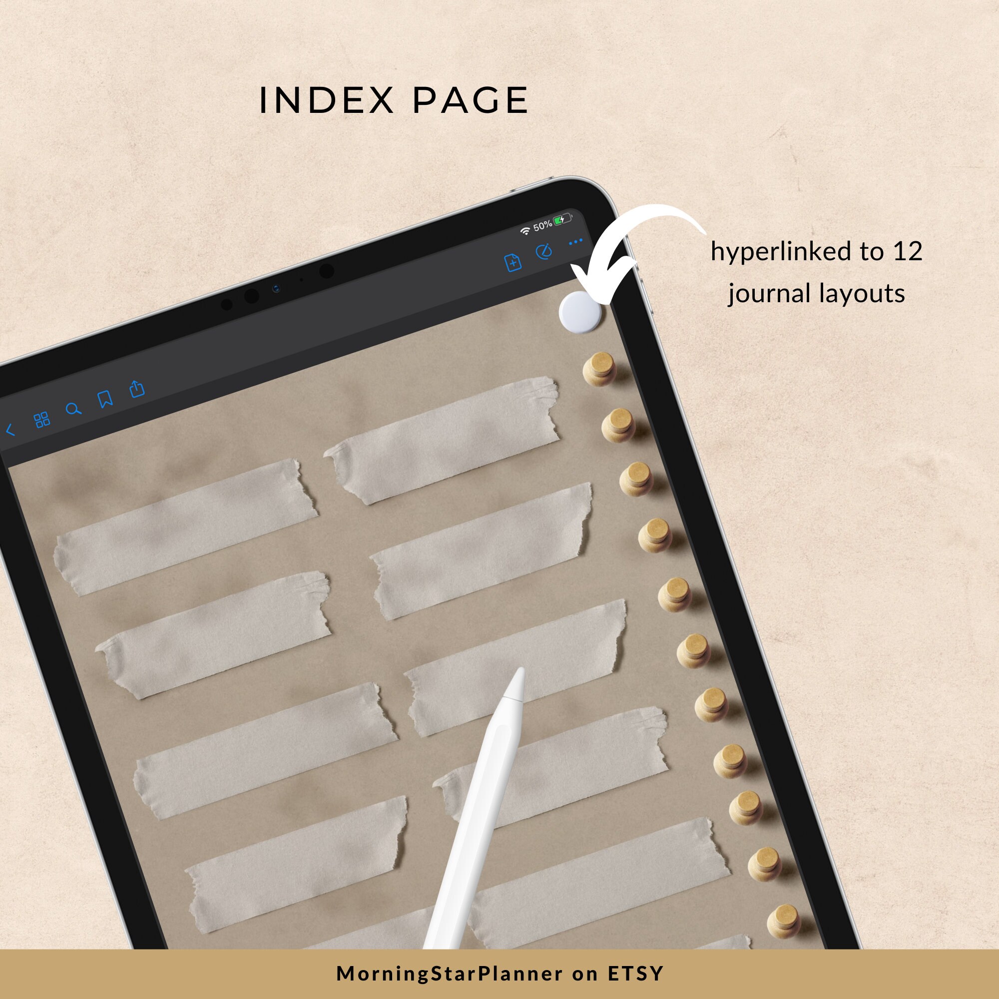 Digital Journal, Digital Notebook, Hyperlinked Planner Notebook ...