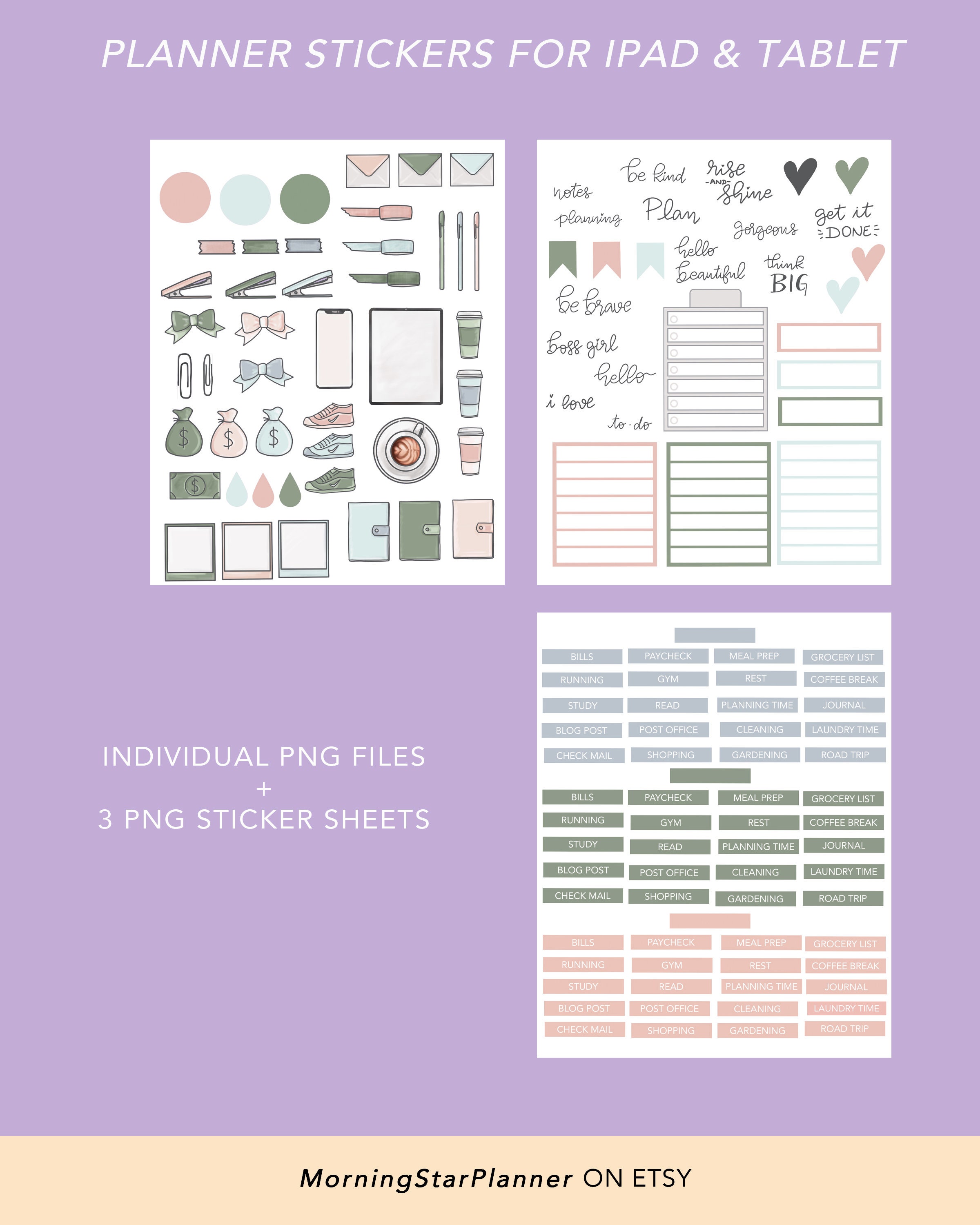 Planner Digital Stickers for Goodnotes iPad & Tablet Planner | Etsy