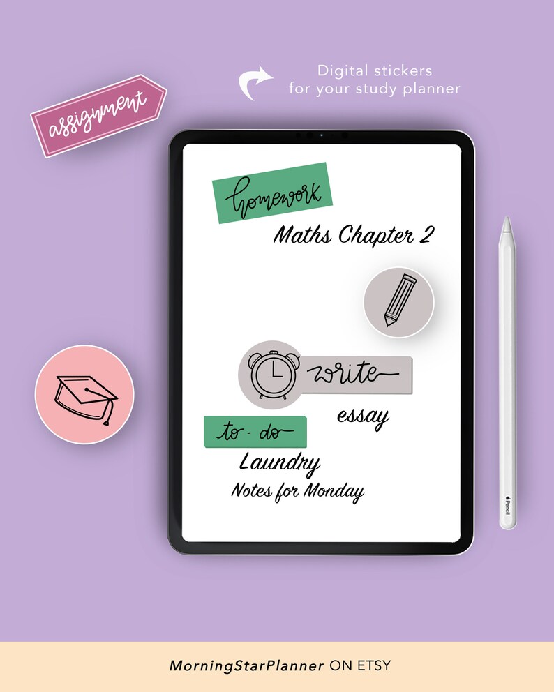 Student Digital Stickers Goodnotes iPad Planner Stickers College ...